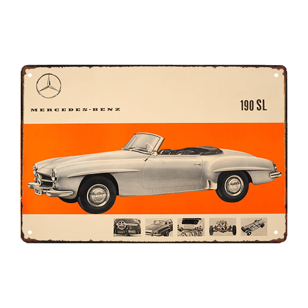 Mercedes 190 SL Metal Sign | Vintage Planet | Planète Vintage