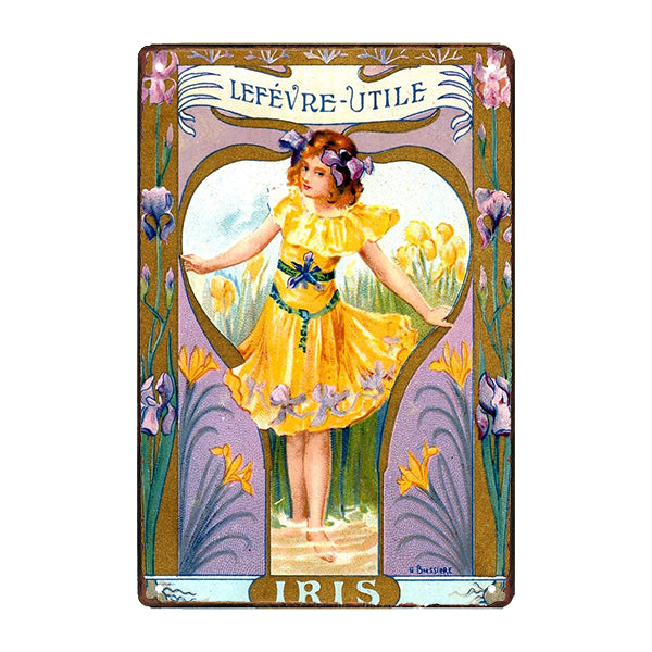 Belle Plaque Publicitaire Biscuits Lefèvre-Utile Enfants | Planète Vintage