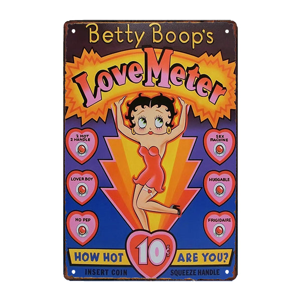 Betty Boop Love Meter Metal Sign | Planète Vintage