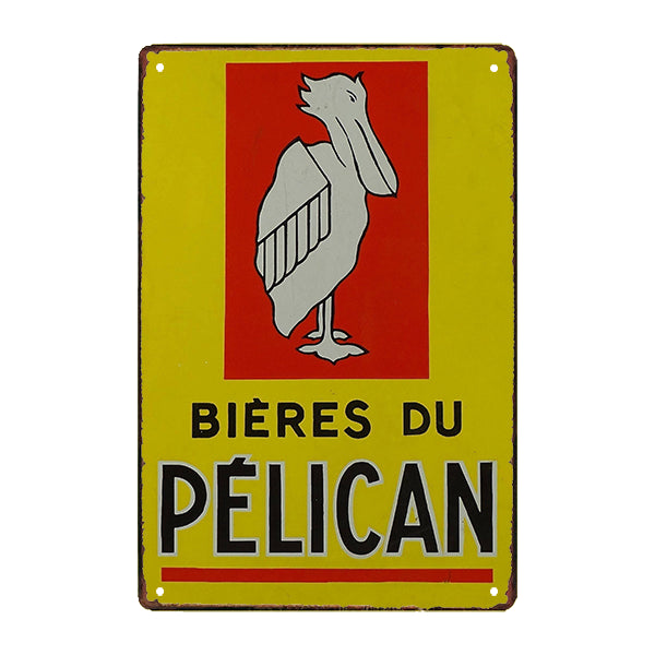Pelican Beer Metal Sign | Planète Vintage