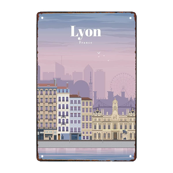 Decorative Metal Sign Lyon | Vintage Planet | Planète Vintage