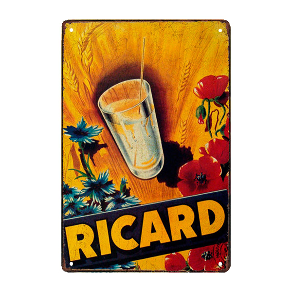 Ricard Glass Metal Plate | Vintage Planet | Planète Vintage