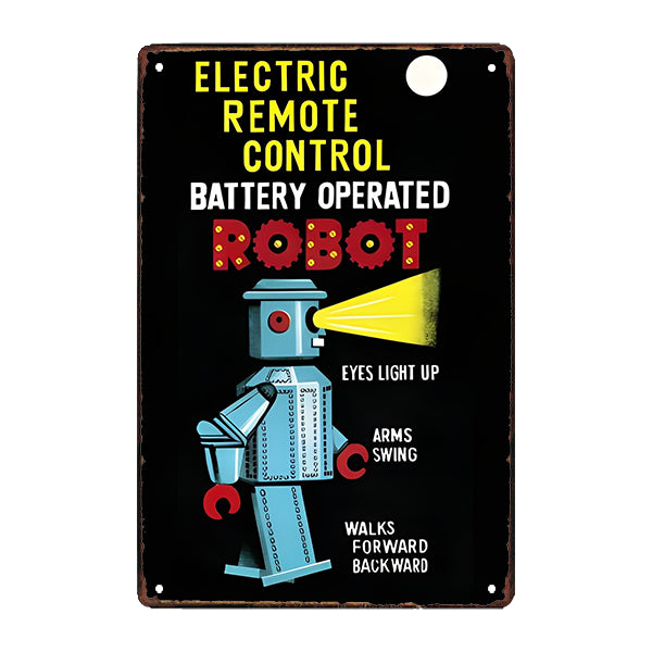 Plaque Métal Robot | Planète Vintage