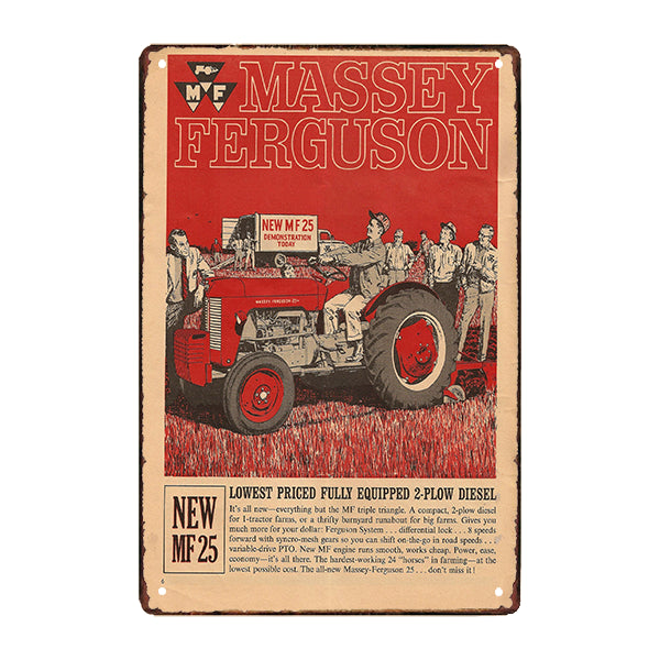 Plaque Publicitaire Métal Ancienne Massey Ferguson | Planète Vintage