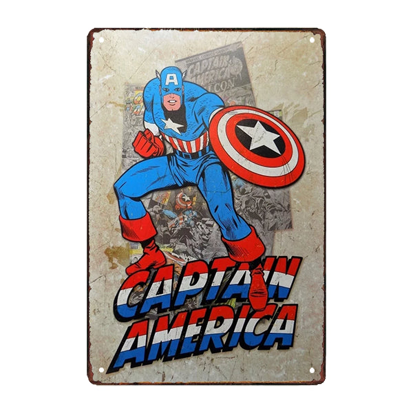 Captain America Metal Advertising Sign | Planète Vintage