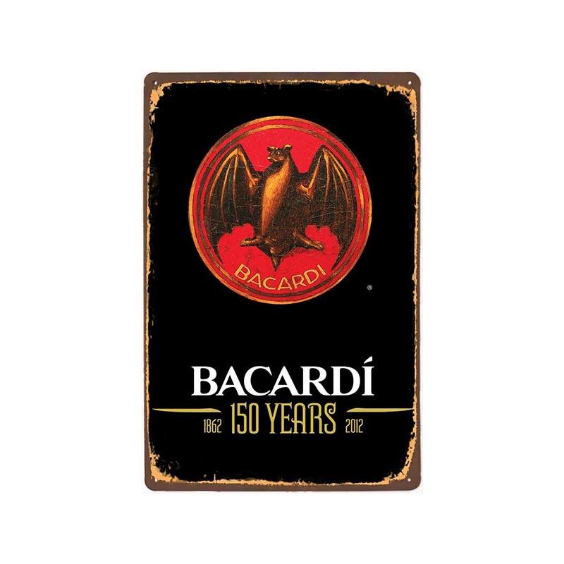 Vintage Bacardi 150 Years Metal Sign | Planète Vintage